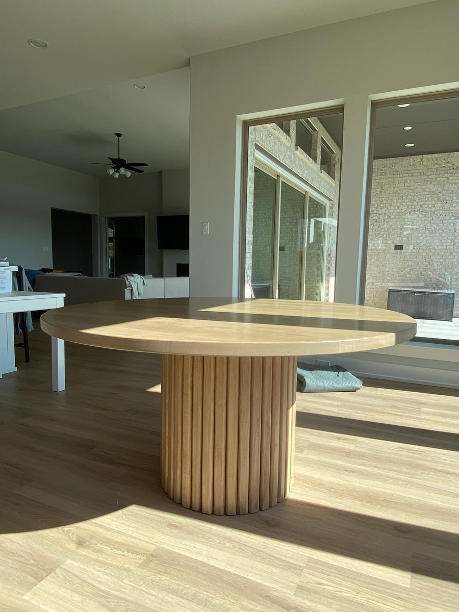 Fluted Cylinder Round Dining Table – The Woodhills by David V.